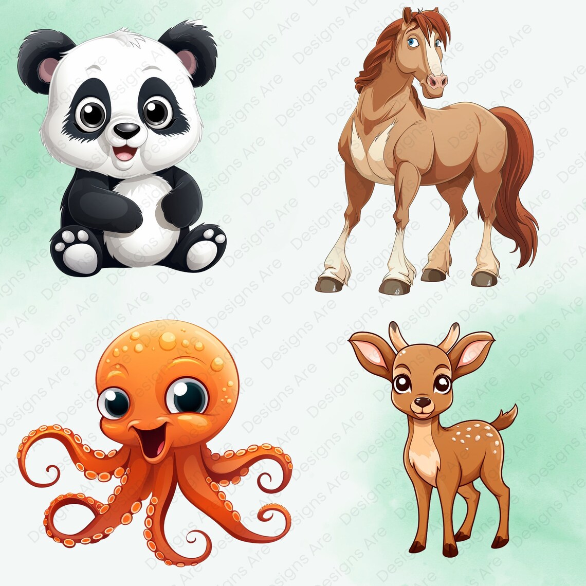 Adorable Animal Clip Art Bundle, Clipart for Teachers, Nursery Decor ...