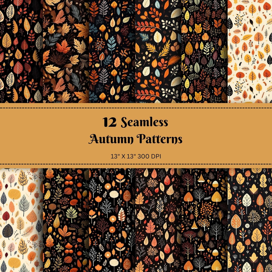 12 Seamless Autumn Patterns Digital Products Seamless - Etsy