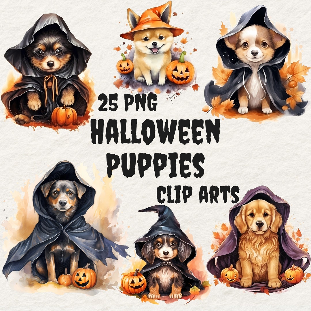 25 Halloween Puppies Clip Art, Digital Download, Creative Projects ...