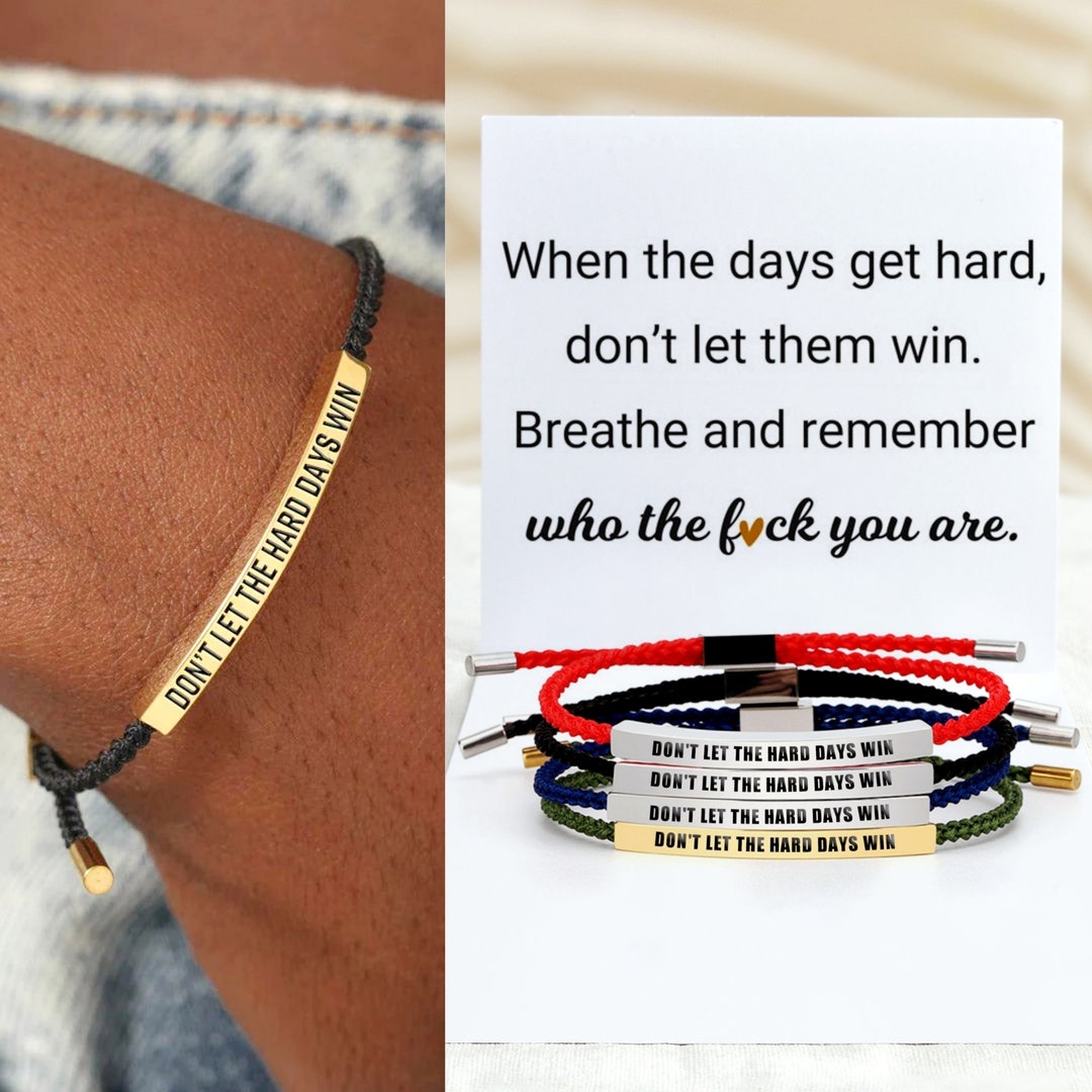 Personalized Engraved Tube Bracelet, Self Reminder Inspirational ...