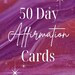 50 Day Affirmation Cards - Etsy