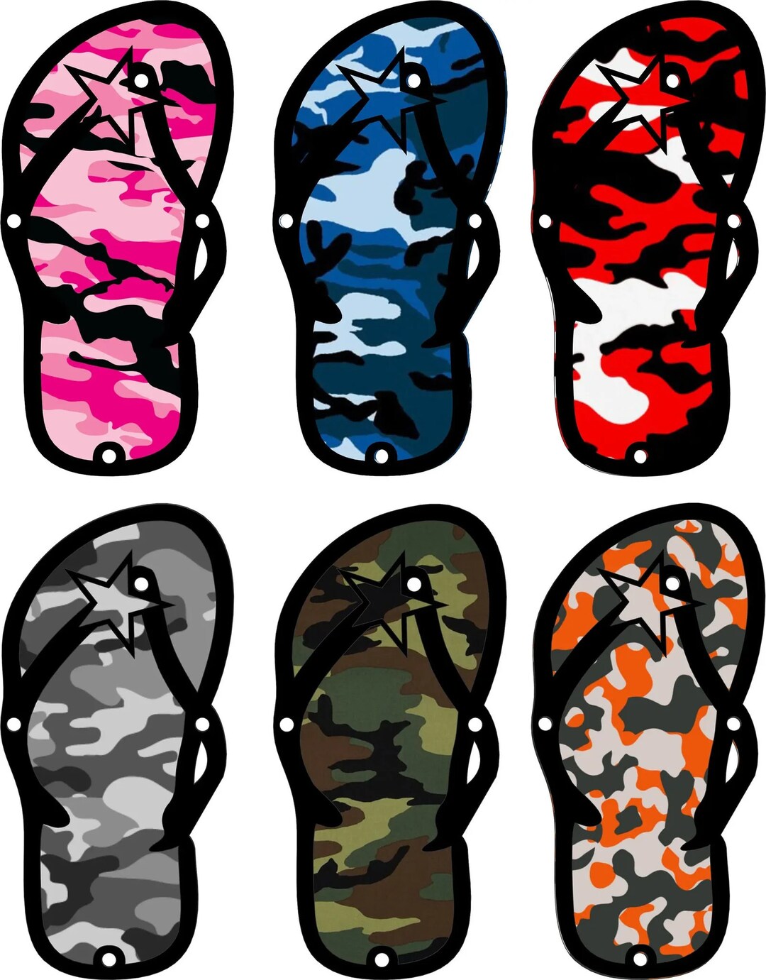 Flip Flop Camo Design Foot Pegs- Many Color and Print Options - Etsy
