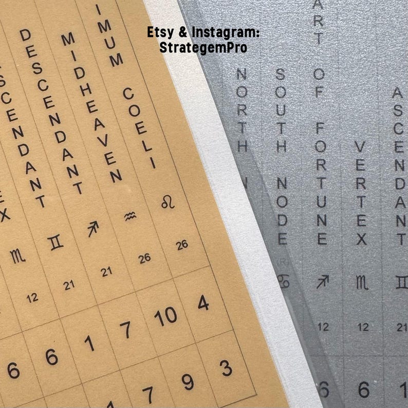 Placidus and Whole Sign Birth Chart - Etsy