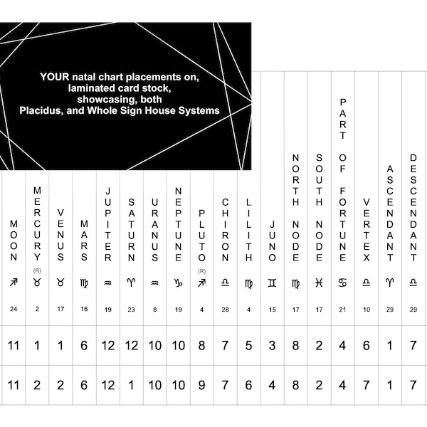 Whole Sign Birth Chart - Etsy