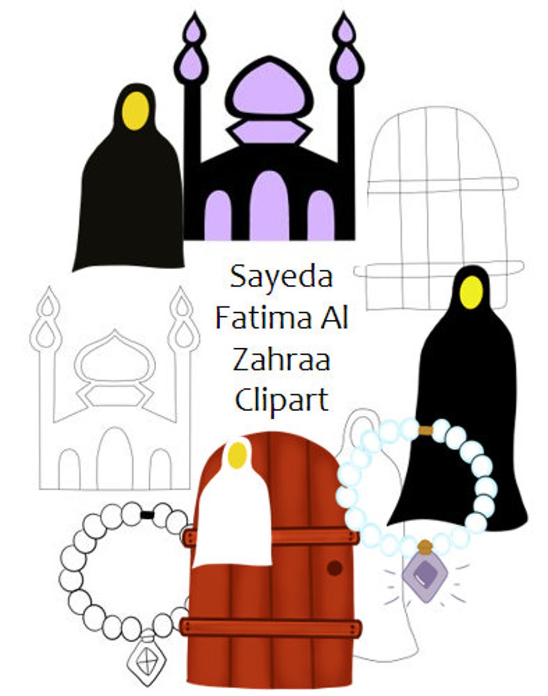 Sayeda Fatima Illustrations, Hand Drawn, Clipart, Print Digital, Instant Download, Best Artwork ...