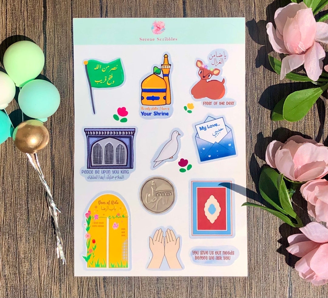 Imam Rida Sticker Sheet, Freer of the Deer, Stickers, Sticker Custom ...