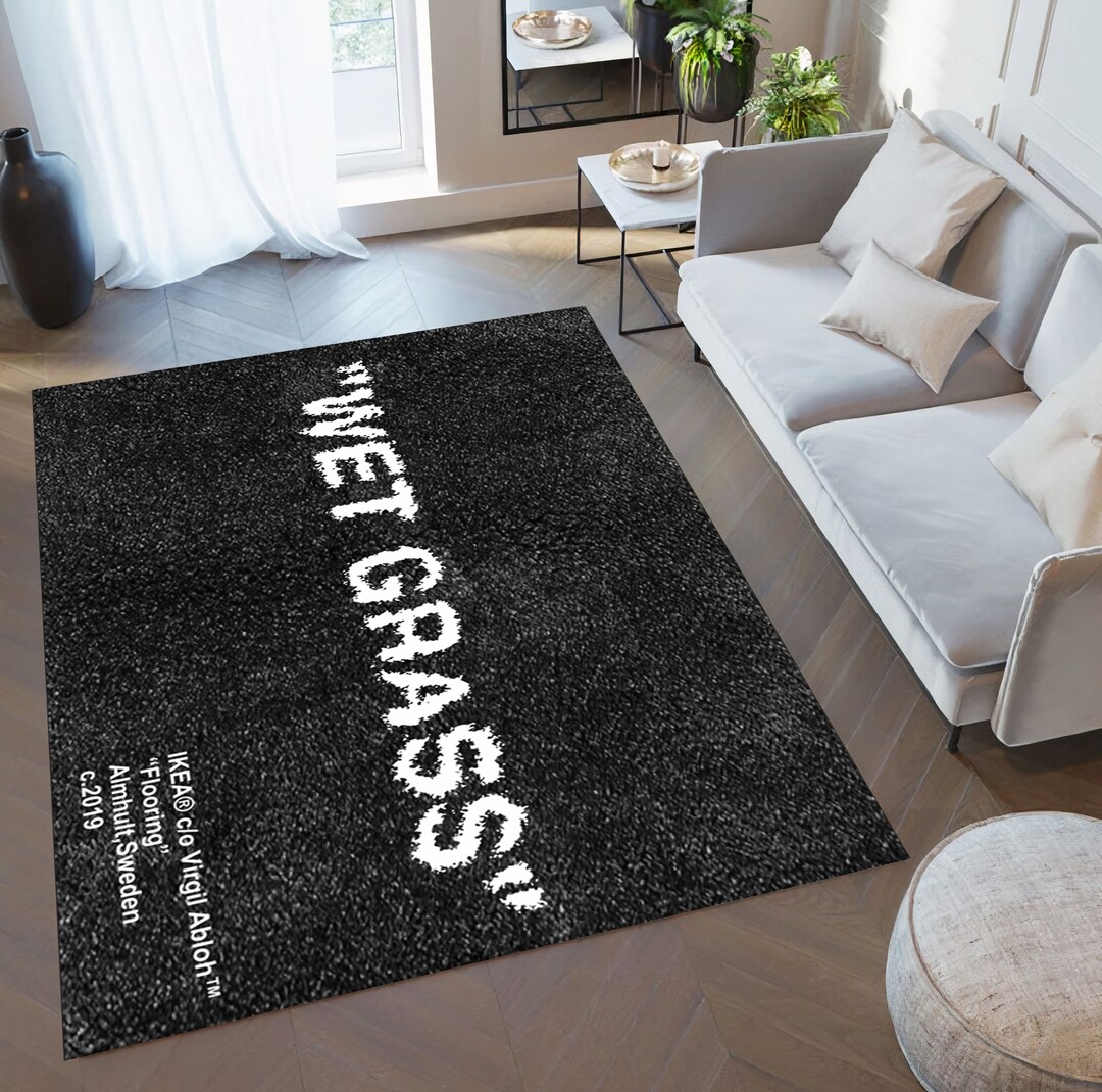 Wet Grass Rugblack Wet Grassblack Rug Wet Grass - Etsy
