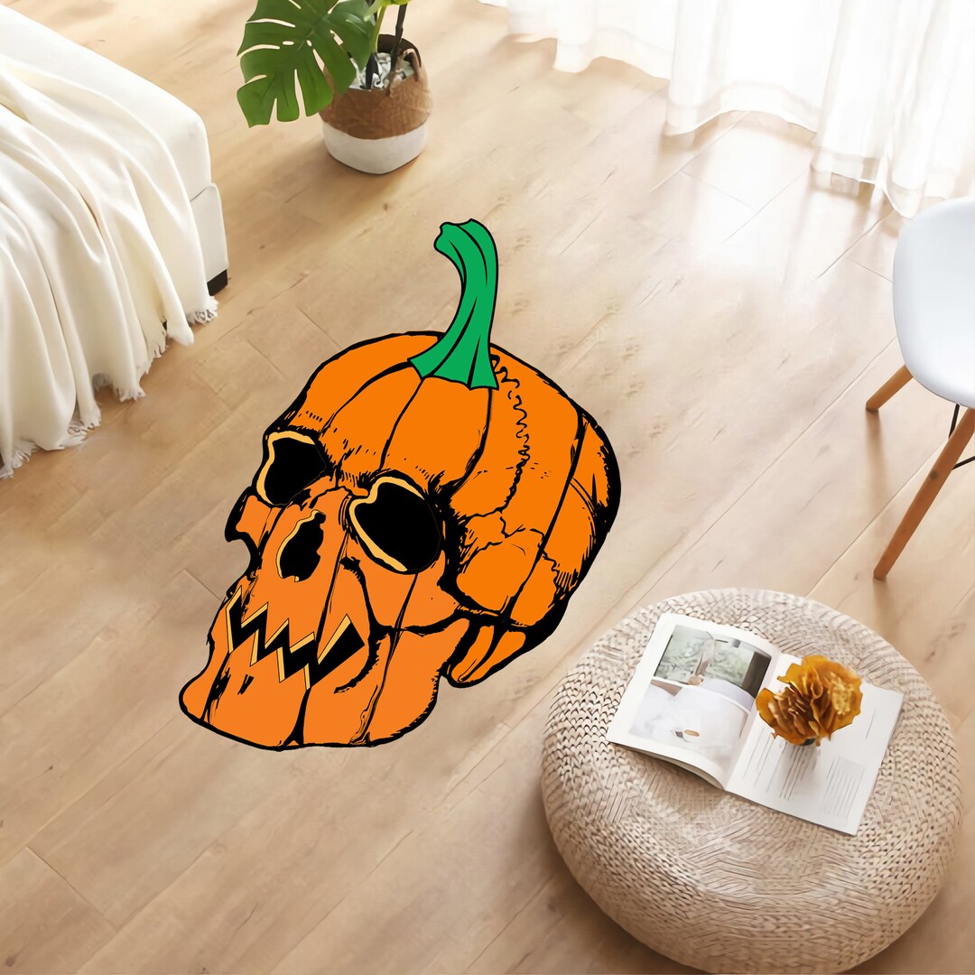 Pumpkin Skull Matpumpkin Mat skull Rugkitchen Mathalloween - Etsy