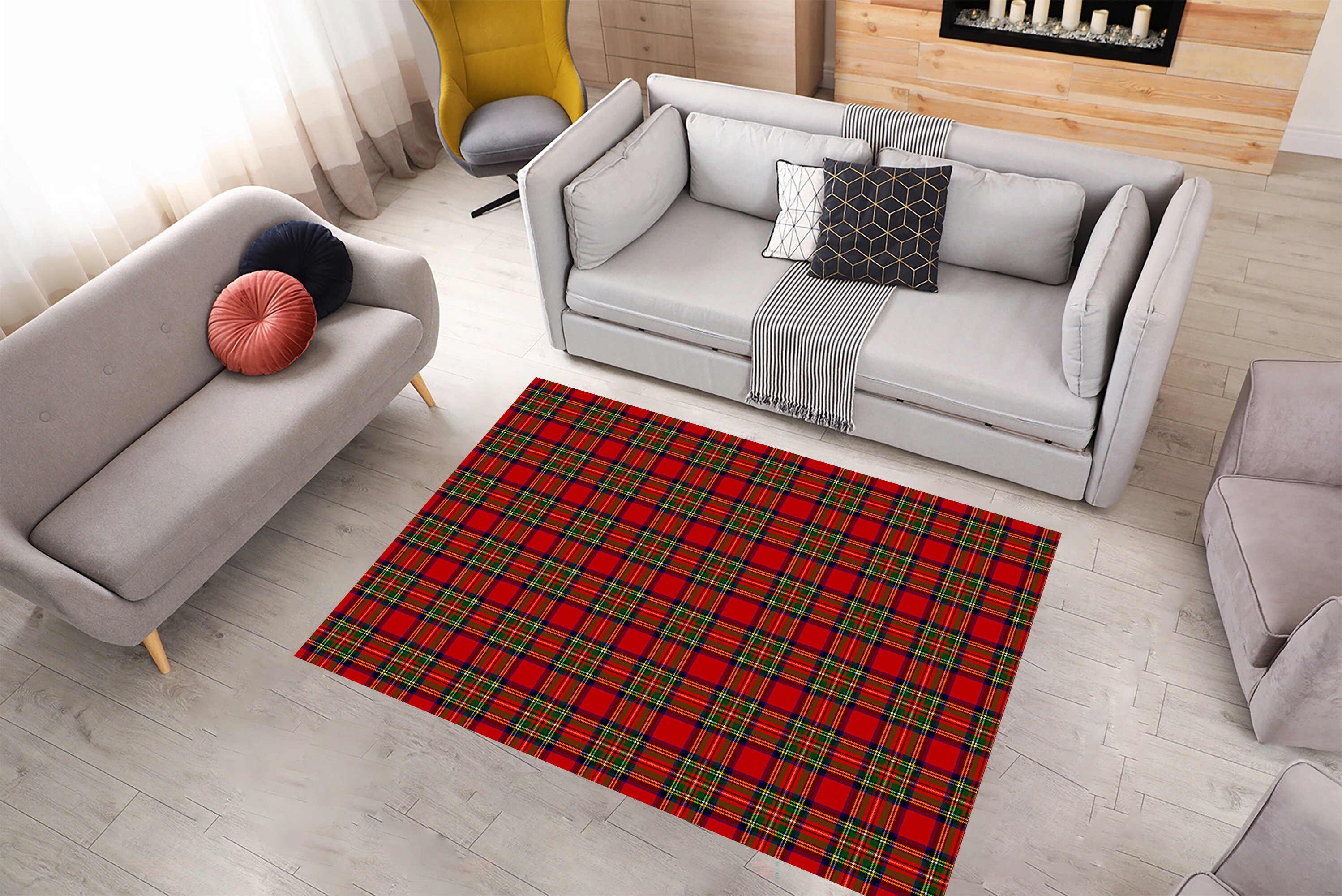Plaid Texture Rug,buffalo Check Rug,red Plaid Rug,christmas Design,noel ...