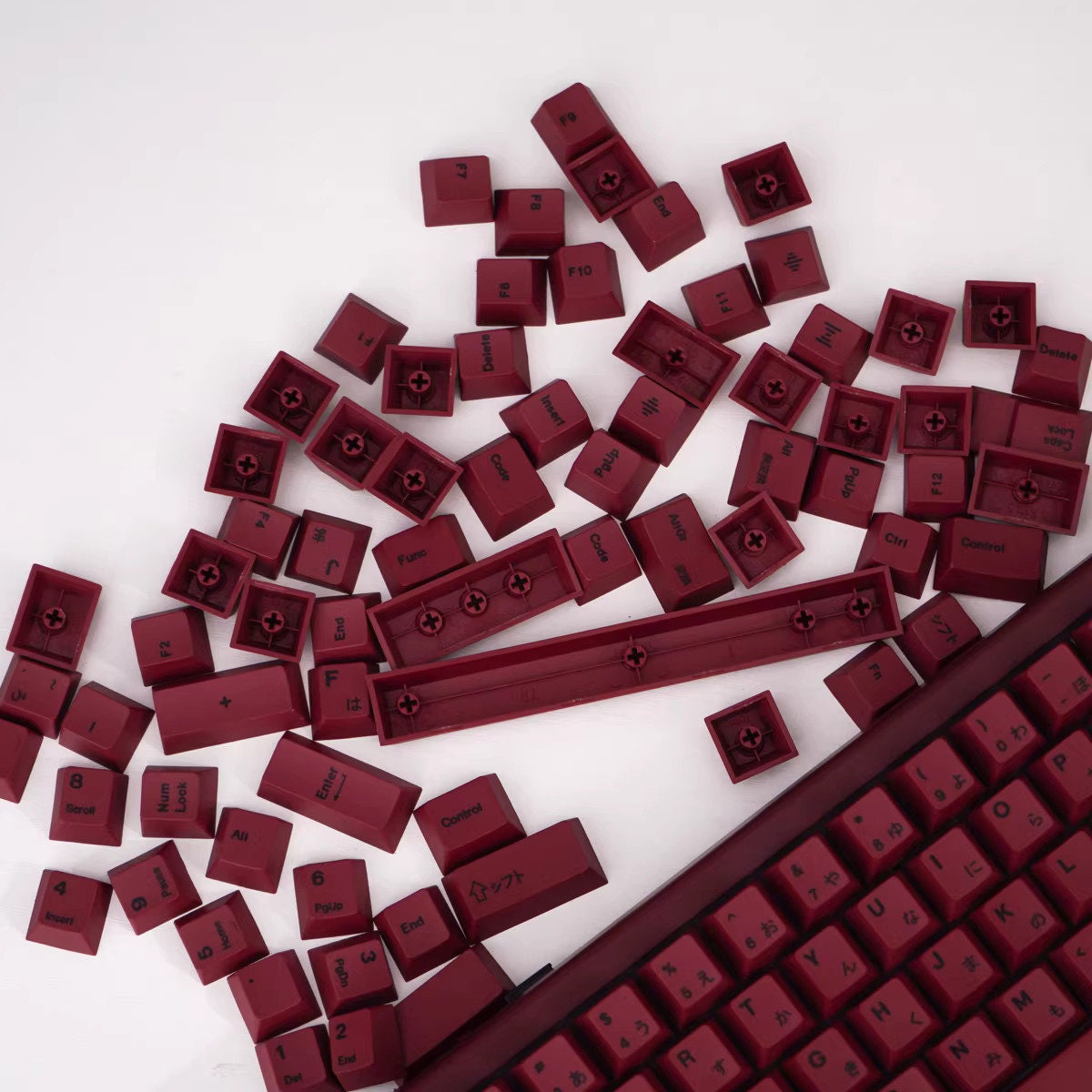 Kawaii Gaming Simple Burgundy Keycaps PBT 140 Set Cherry - Etsy