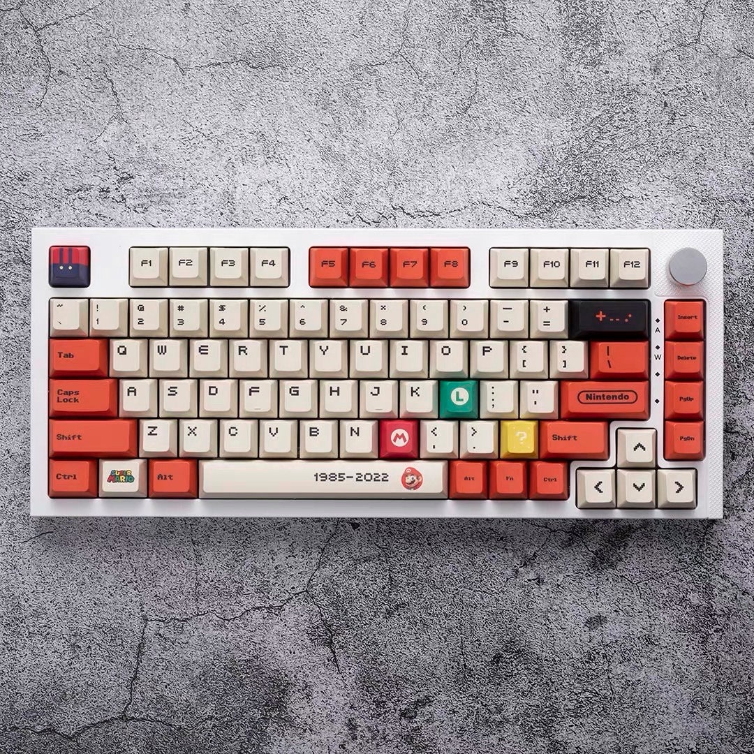 Kawaii Gaming 2 DESIGNS Mario Inspired Keycaps PBT 122 Set Cherry ...