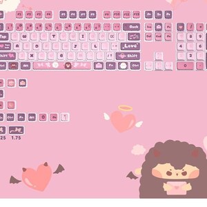 Kawaii Gaming Angel and Devil Sheep Themed Keycaps PBT 119 Set ASA ...