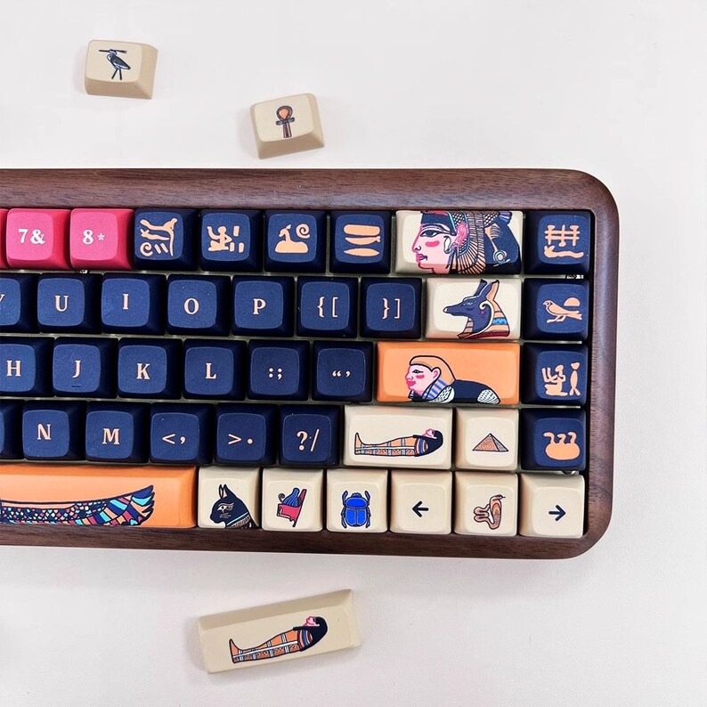 Kawaii Gaming Egypt Themed Keycaps PBT 123 Set Cherry Profile for ...