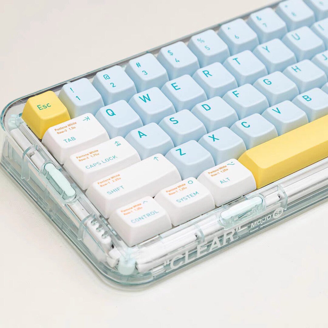 Kawaii Gaming Light Blue and Yellow Keycaps PBT 136 Set XDA - Etsy