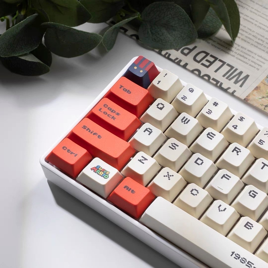 Kawaii Gaming 2 DESIGNS Mario Inspired Keycaps PBT 122 Set Cherry ...
