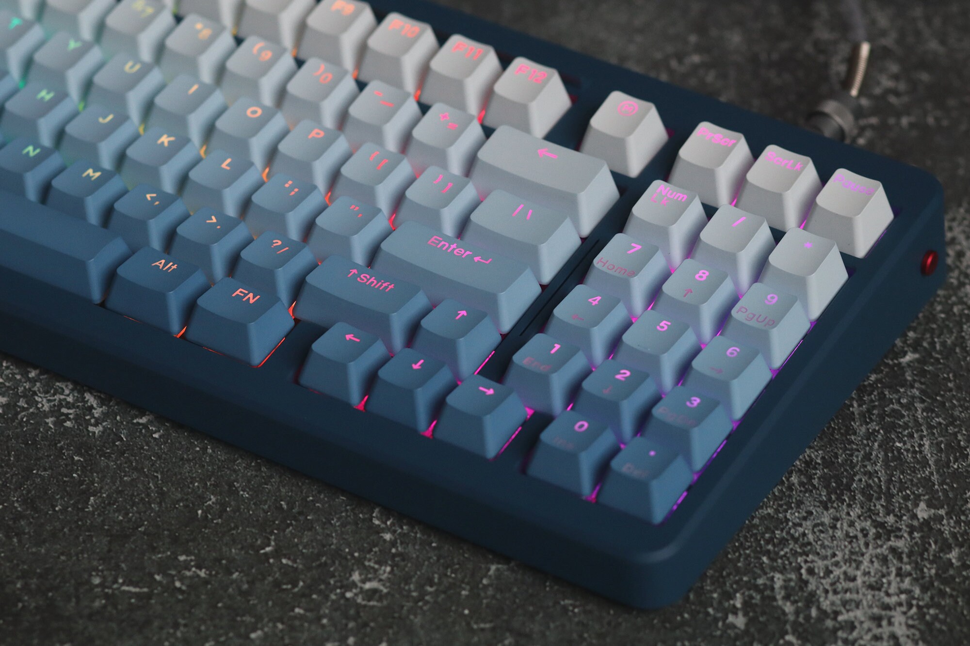 Kawaii Gaming Blue Gradient Keycaps PBT 104 Set OEM Profile for ...