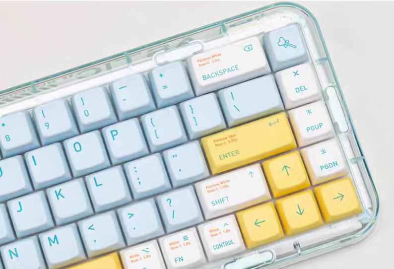 Kawaii Gaming Light Blue and Yellow Keycaps PBT 136 Set XDA Profile for ...