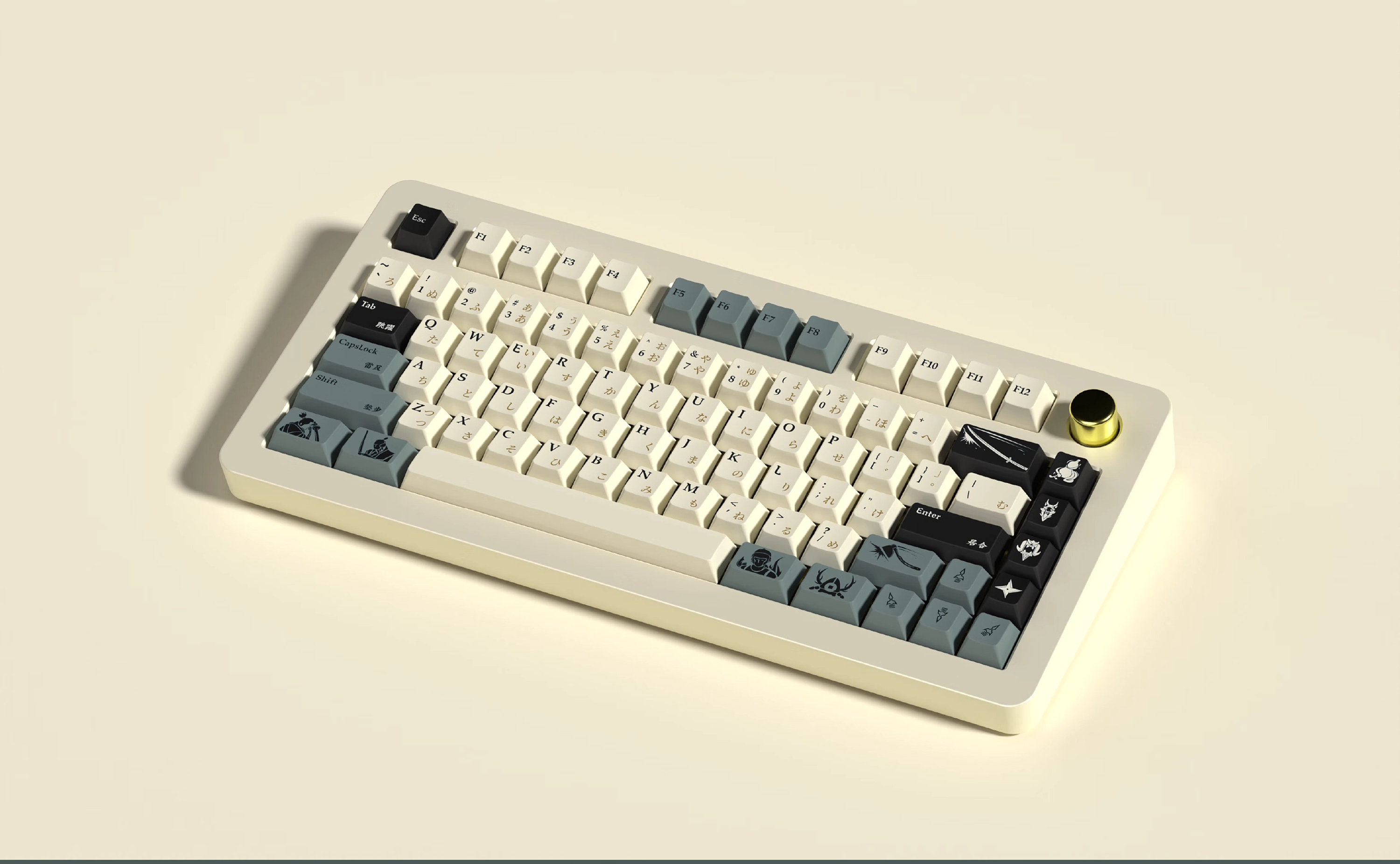 Kawaii Gaming Samurai Themed Keycaps PBT 151 Set Cherry Profile for ...