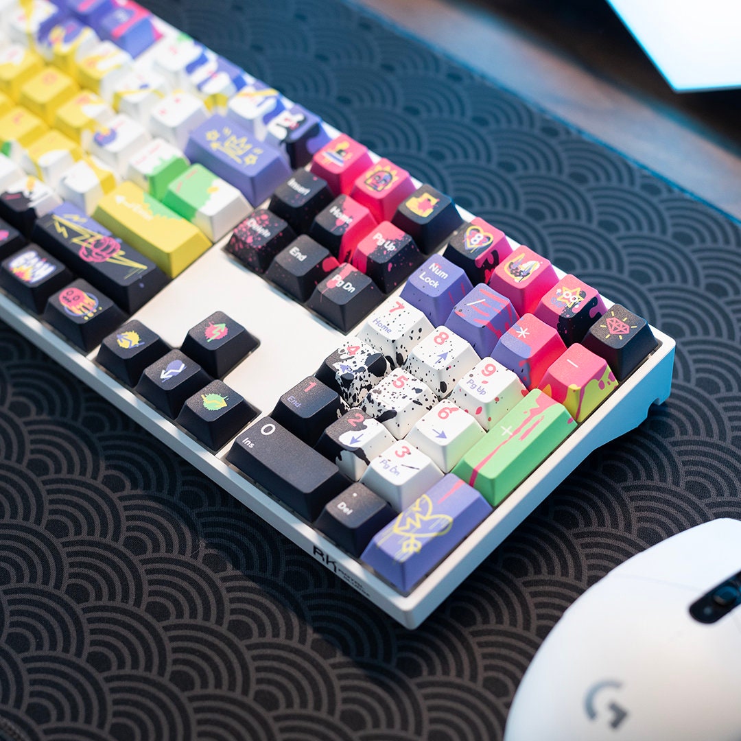 Kawaii Gaming Graffiti Keycaps PBT 141 Set Cherry Profile for ...