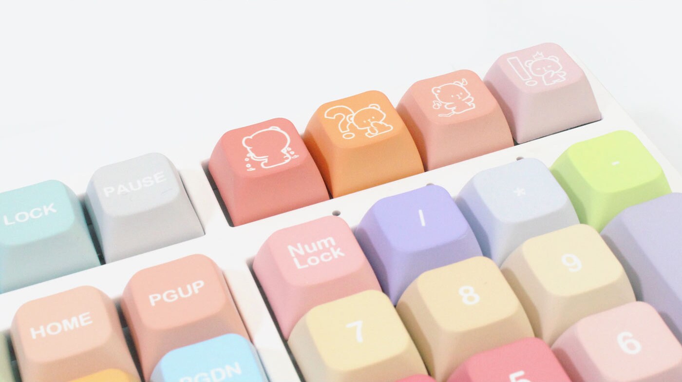 Kawaii Gaming Gummy Bear Keycaps PBT 133 Set XDA Profile for Mechanical ...