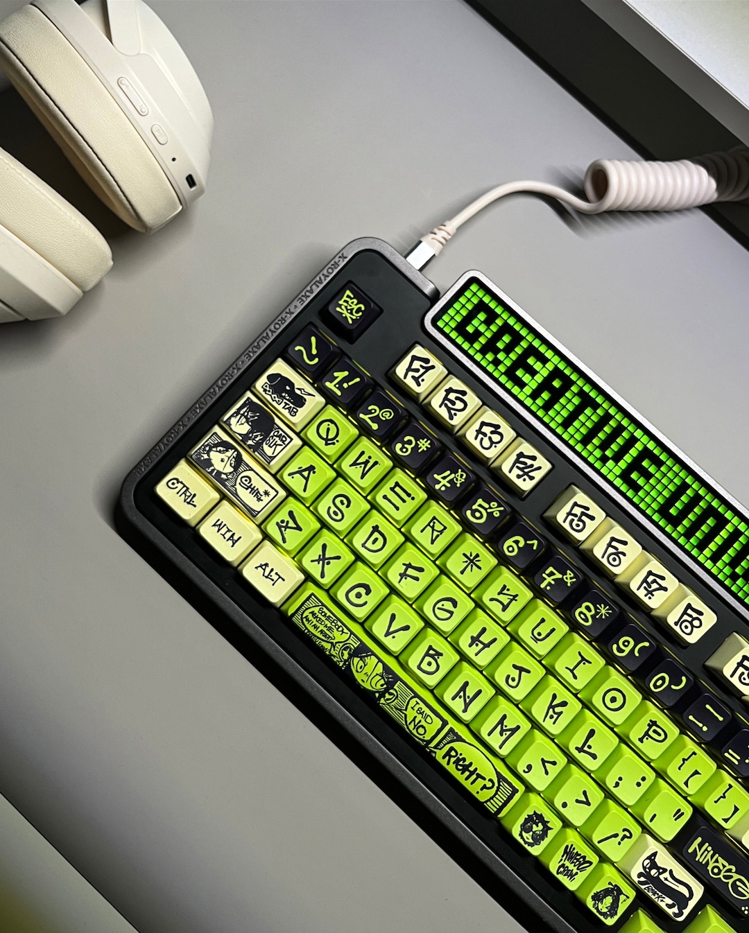 Kawaii Gaming NINEGO Inspired Comic Keycaps PBT 135 Set MDA Profile for ...