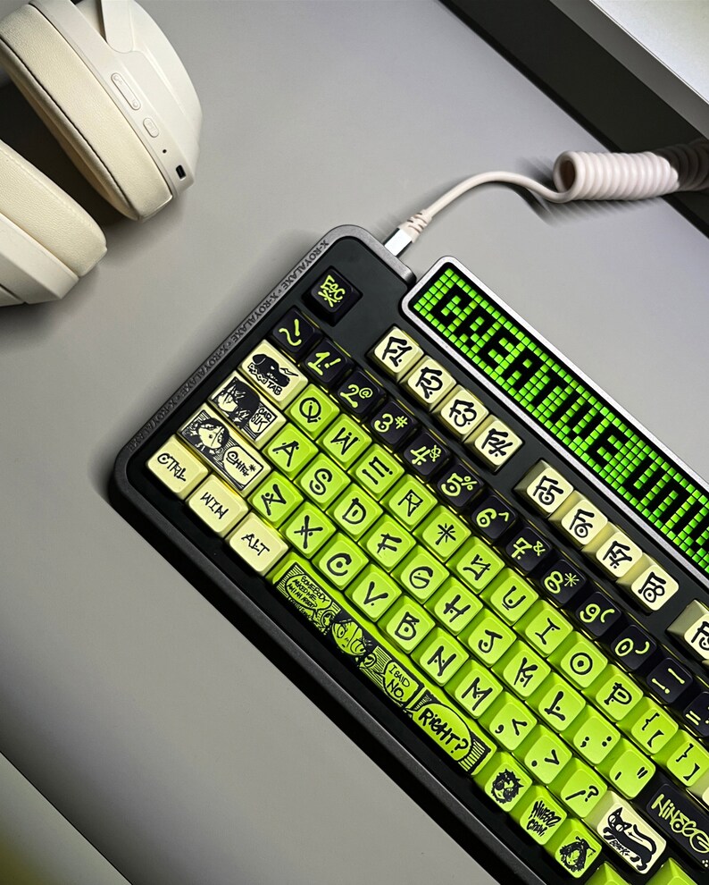 Kawaii Gaming NINEGO Inspired Comic Keycaps PBT 135 Set MDA Profile for ...