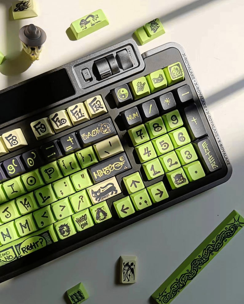 Kawaii Gaming NINEGO Inspired Comic Keycaps PBT 135 Set MDA Profile for ...
