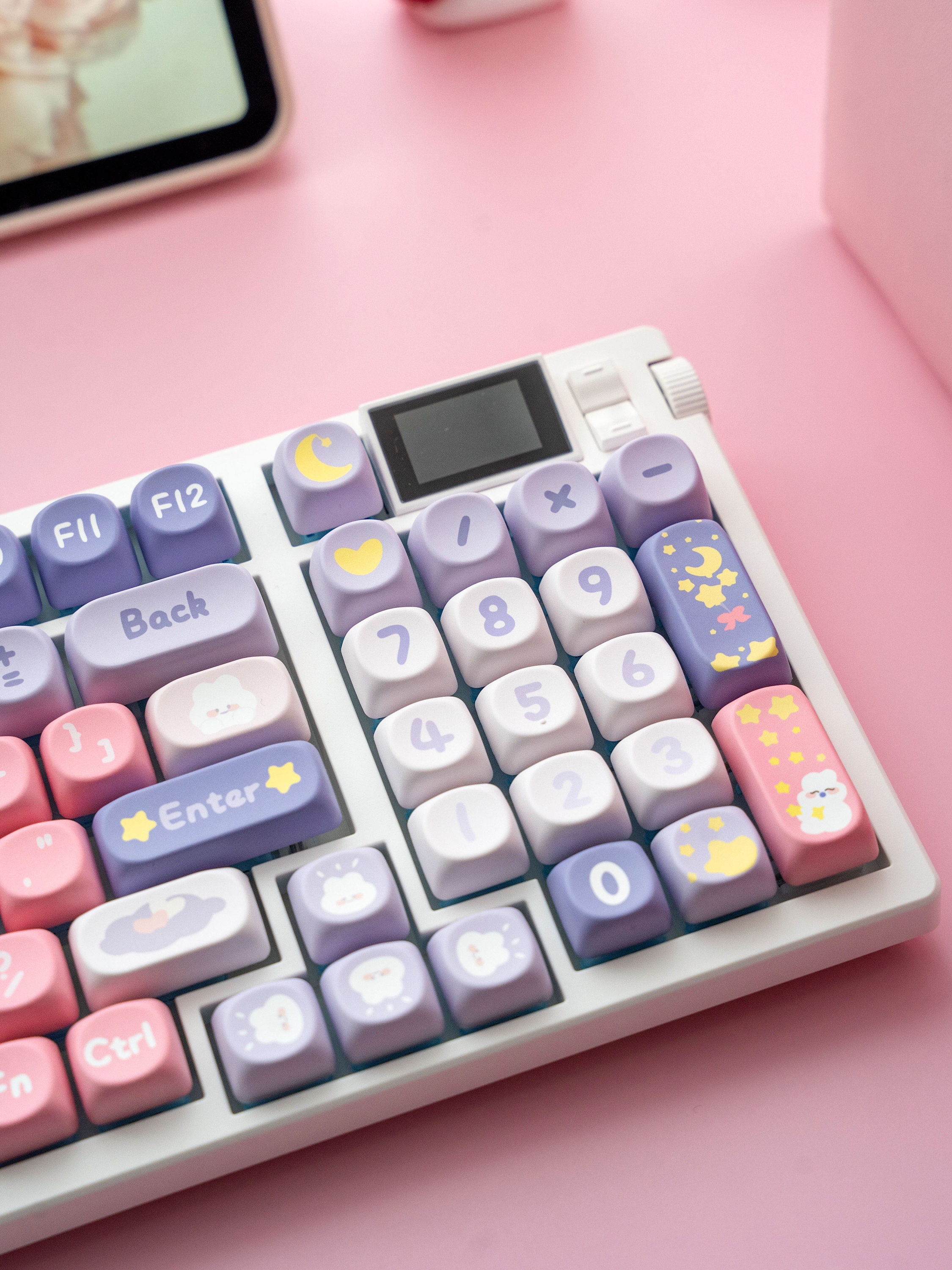 Kawaii Gaming Nighty Bunnies Themed Keycaps PBT 138 Set SOA Profile for ...