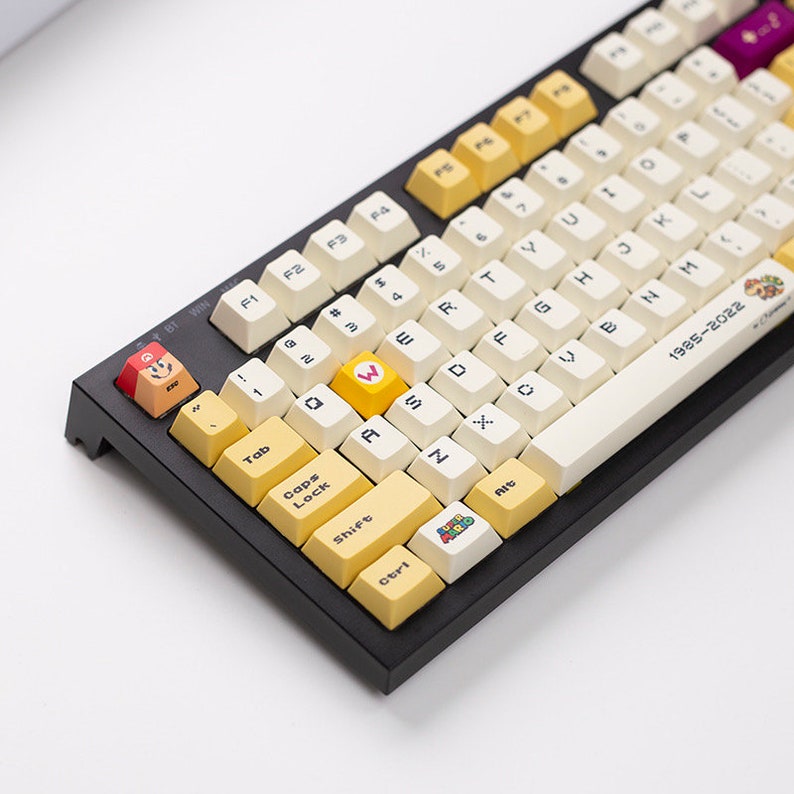 Kawaii Gaming 2 DESIGNS Mario Inspired Keycaps PBT 122 Set Cherry ...