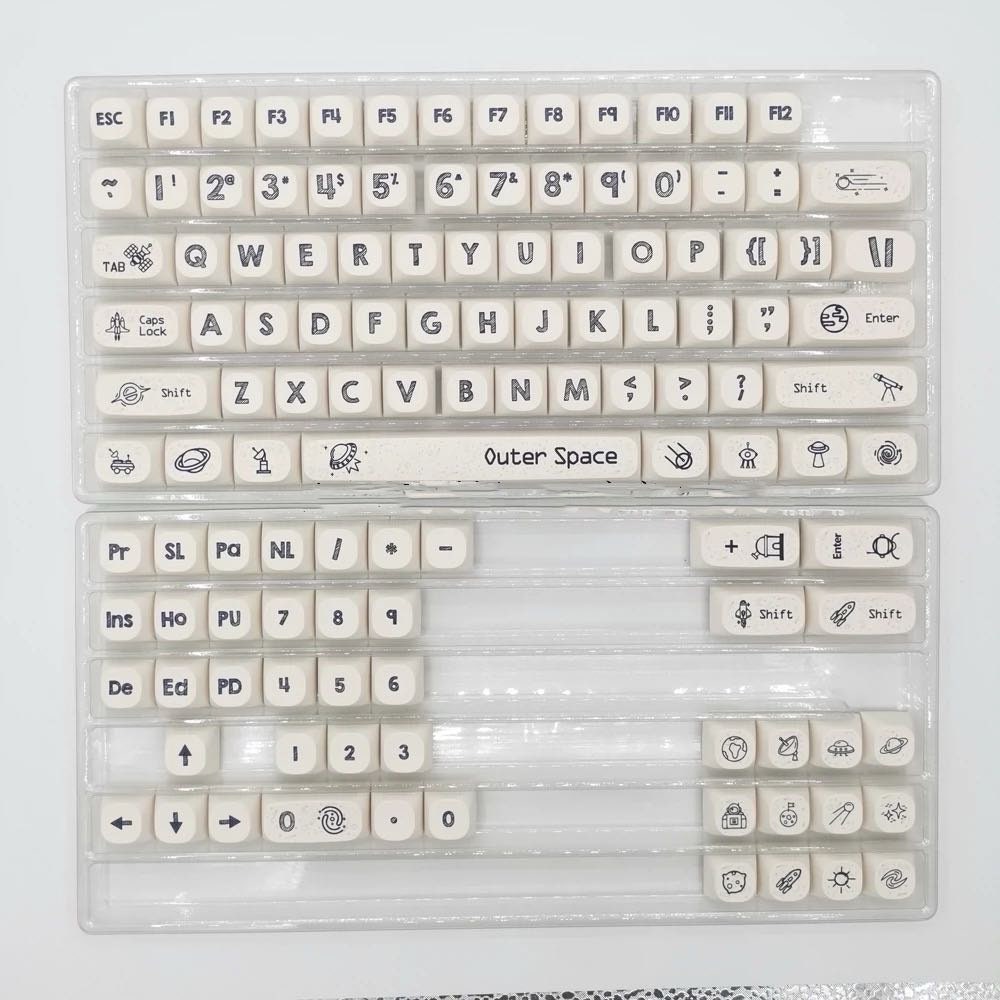 Kawaii Gaming Space Doodle Themed Keycaps PBT 119 Set MA Profile for ...
