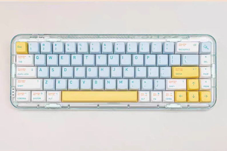 Kawaii Gaming Light Blue and Yellow Keycaps PBT 136 Set XDA Profile for ...