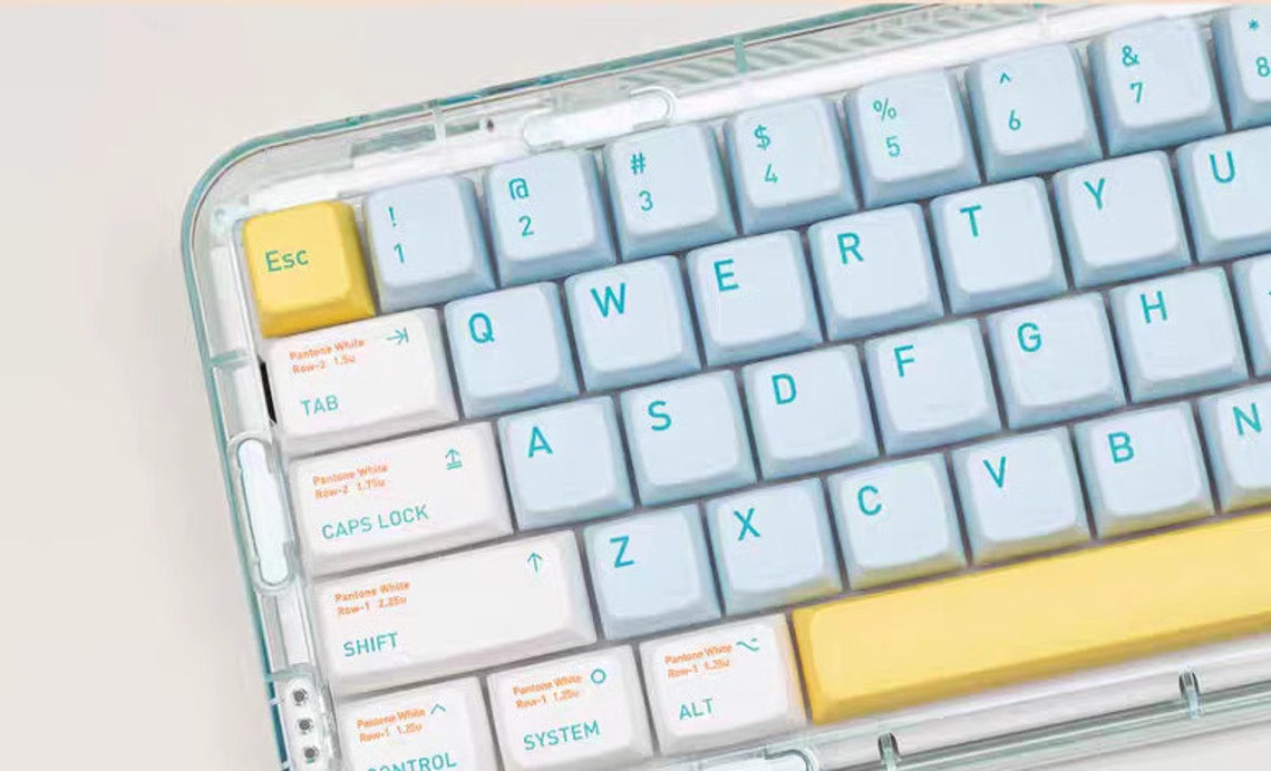 Kawaii Gaming Light Blue and Yellow Keycaps PBT 136 Set XDA Profile for ...