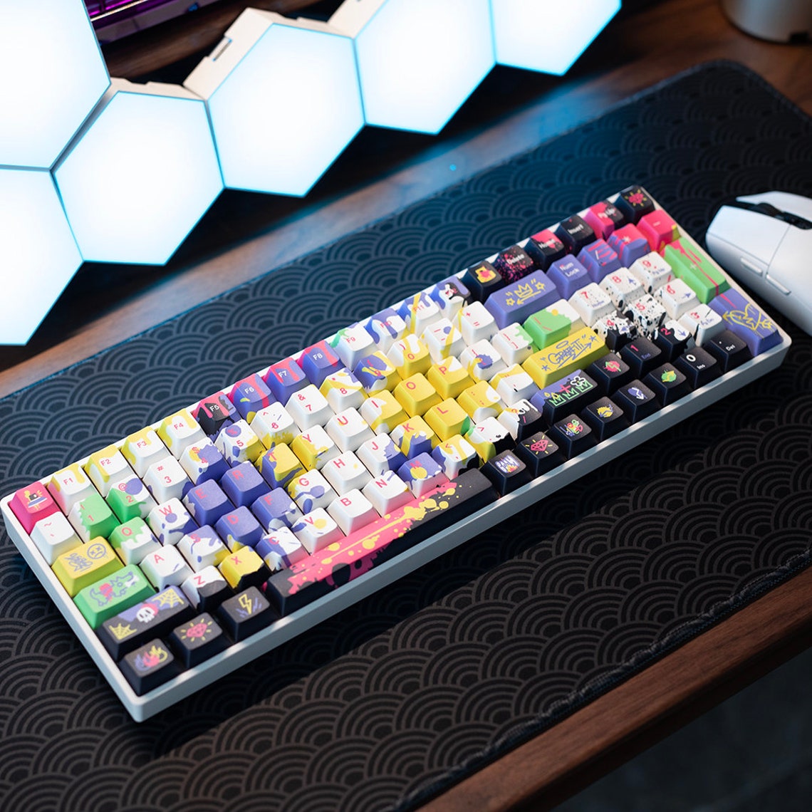 Kawaii Gaming Graffiti Keycaps PBT 141 Set Cherry Profile for ...