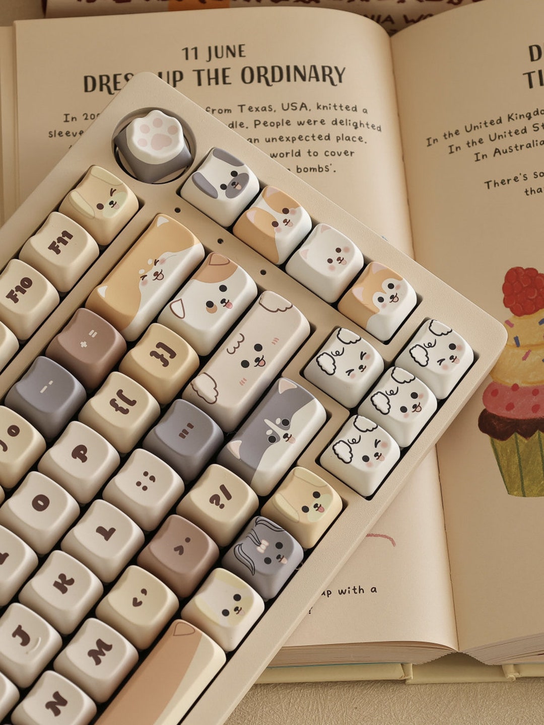 Kawaii Gaming Doggy Icon Themed Keycaps PBT 199 Set MAO Profile for ...