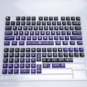 Kawaii Gaming Astrology Starry Night Themed Keycaps PBT 130 Set OEM ...