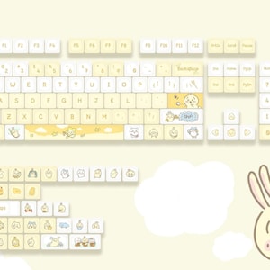 Kawaii Gaming Anime Chiikawa Usagi Inspired Keycaps PBT 132 Set MOA ...
