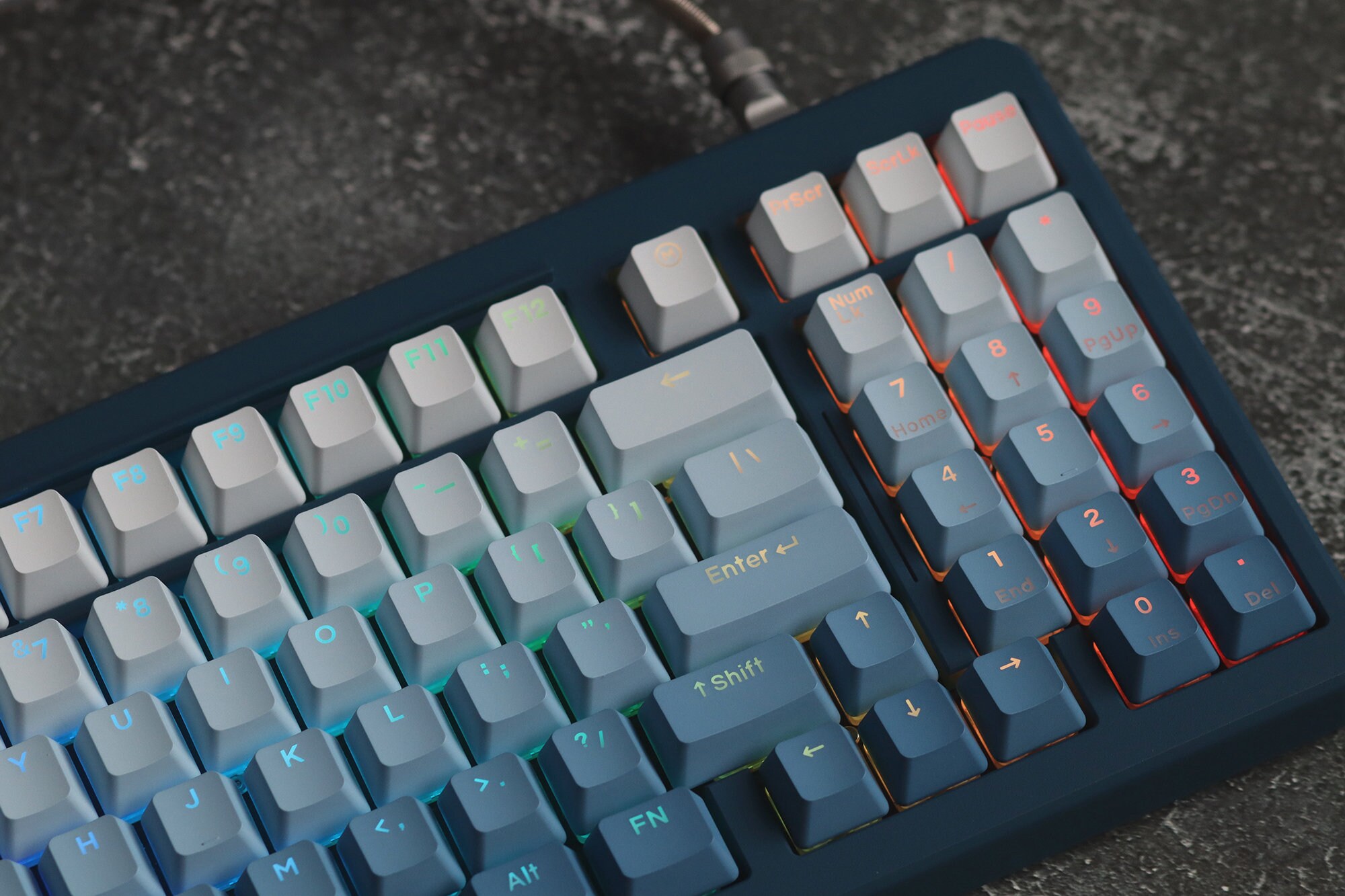 Kawaii Gaming Blue Gradient Keycaps PBT 104 Set OEM Profile for ...
