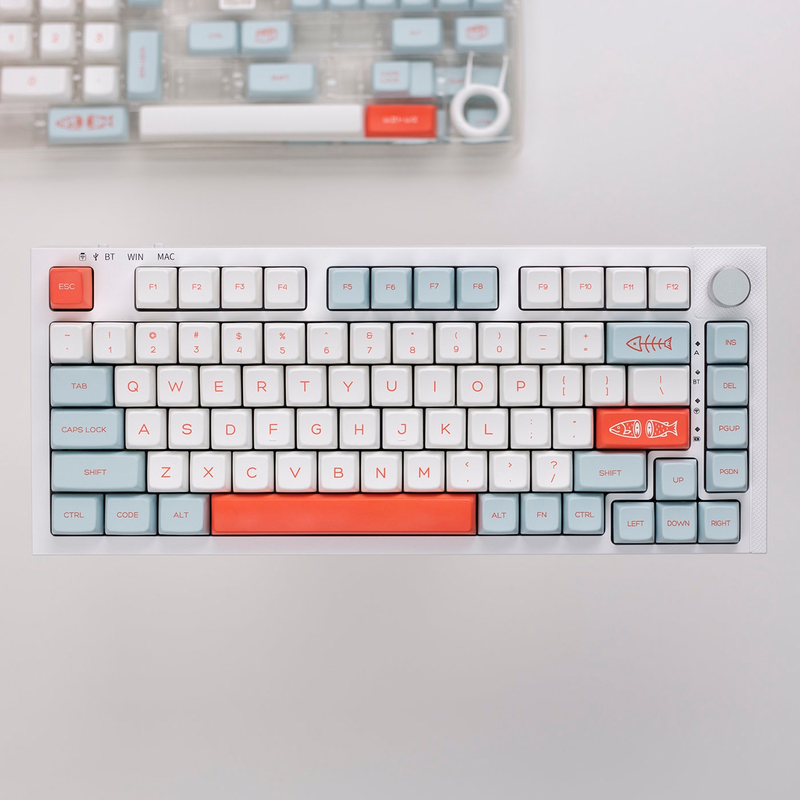 Kawaii Gaming Salmon Themed Keycaps PBT 139 Set MDA Profile for ...