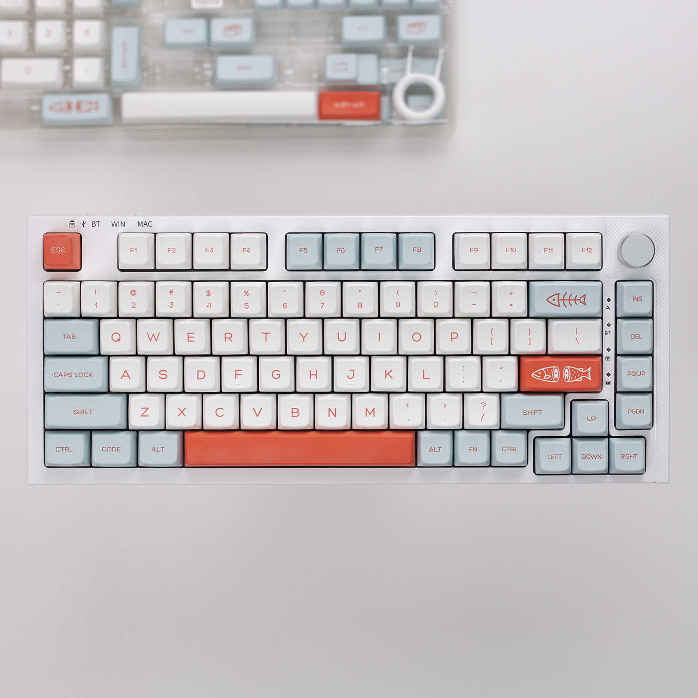 Kawaii Gaming Salmon Themed Keycaps PBT 139 Set MDA Profile for ...