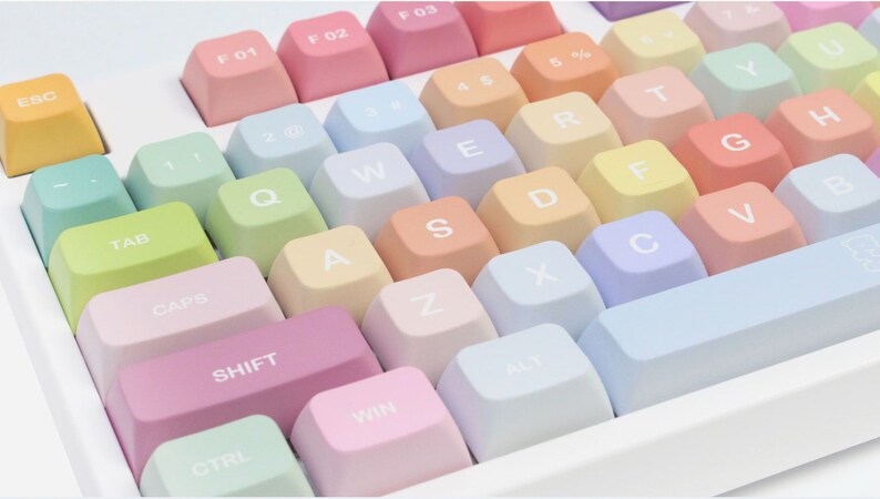 Kawaii Gaming Gummy Bear Keycaps PBT 133 Set XDA Profile for Mechanical ...
