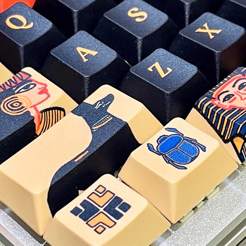 Kawaii Gaming Egypt Themed Keycaps PBT 123 Set Cherry Profile for ...