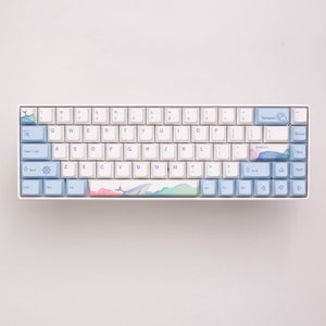 Kawaii Gaming Simple Whale Themed Keycaps PBT 129 Set Cherry Profile ...