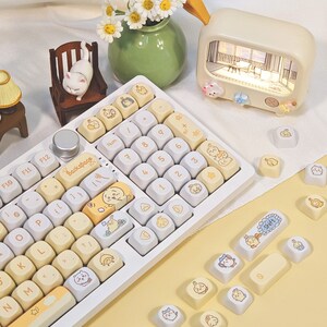 Kawaii Gaming Anime Chiikawa Usagi Inspired Keycaps PBT 132 Set MOA ...
