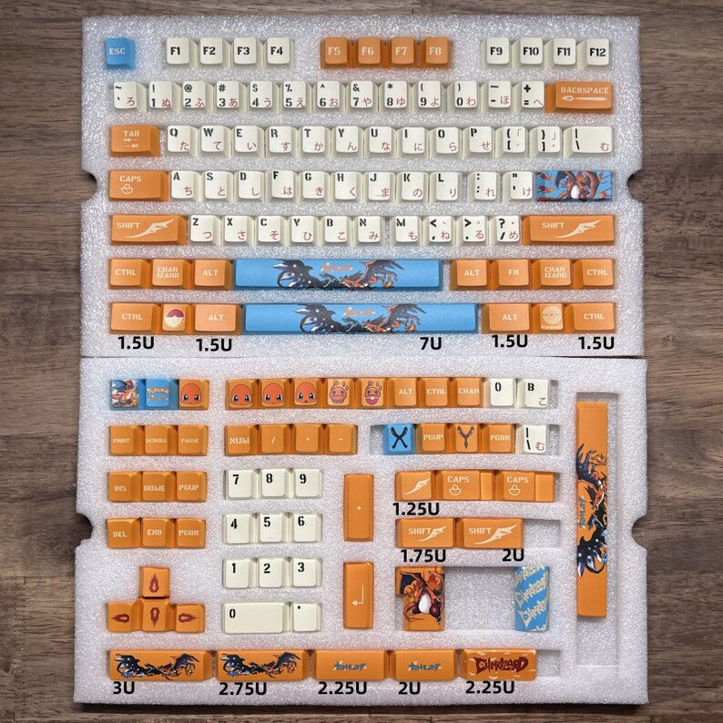 Kawaii Gaming Pokemon Charizard Inspired Keycaps PBT 140 Set - Etsy ...