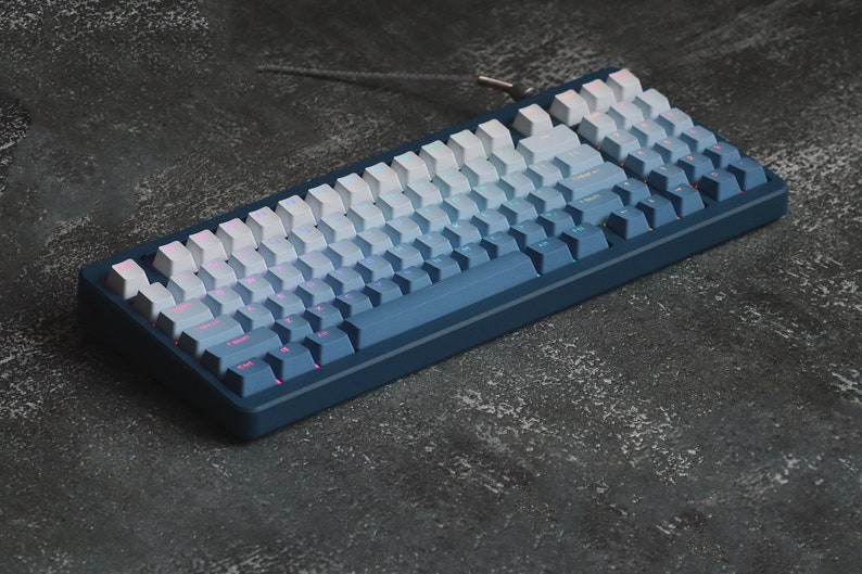 Kawaii Gaming Blue Gradient Keycaps PBT 104 Set OEM Profile for ...