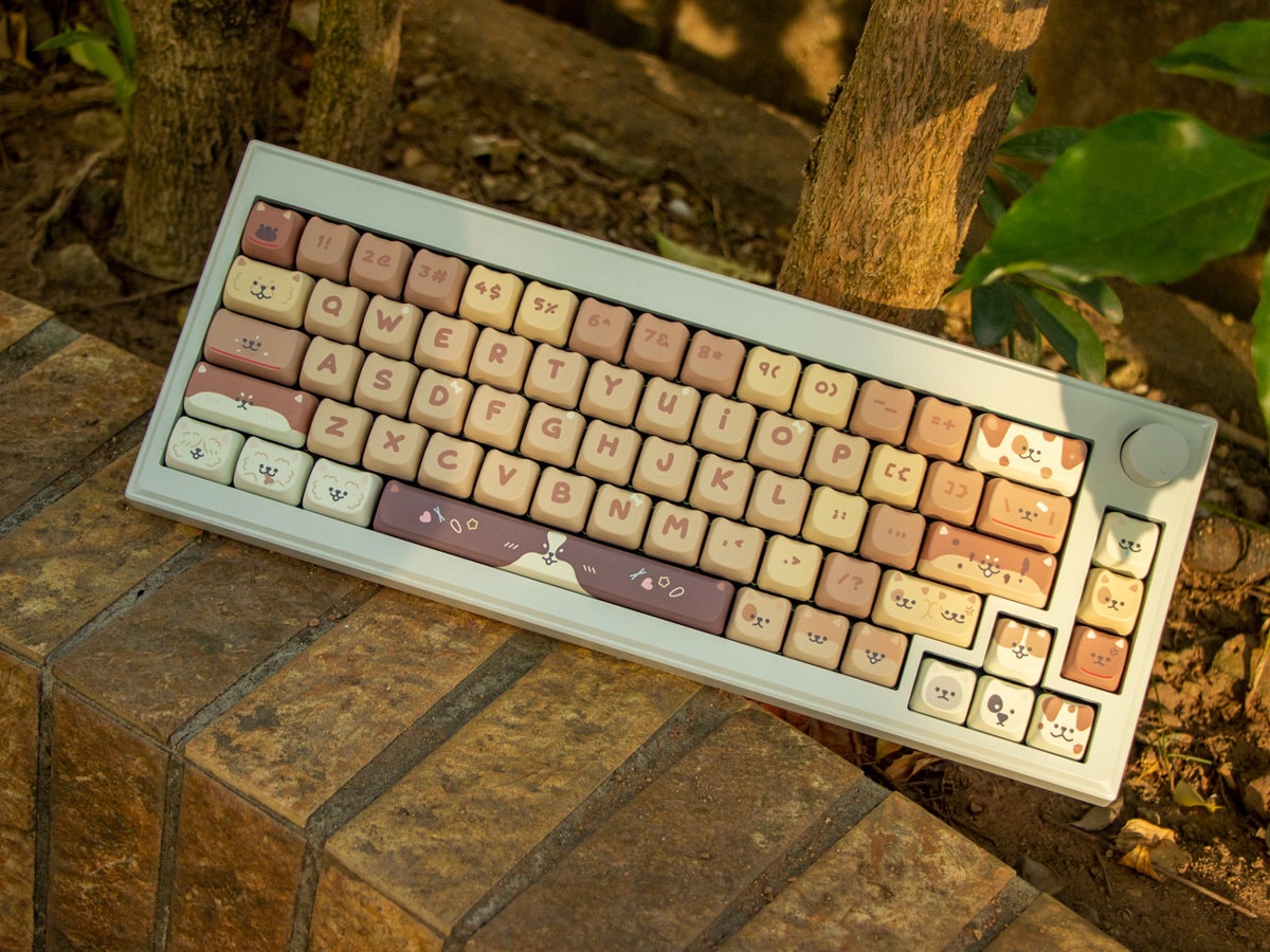 Kawaii Gaming Doggy Shaped Puppy Keycaps PBT 141 Set MAO Profile for ...