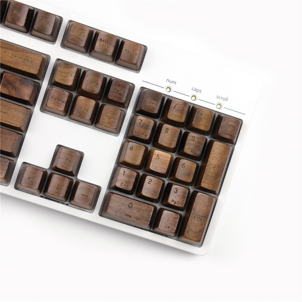 Kawaii Gaming Solid Wood Keycaps Walnut 108 Set OEM Profile - Etsy ...
