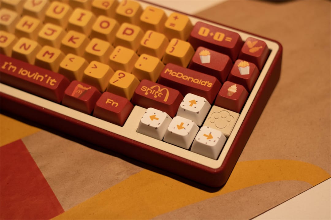 Kawaii Gaming Mcdonalds Inspired Keycaps PBT 142 Set Cherry Profile for ...