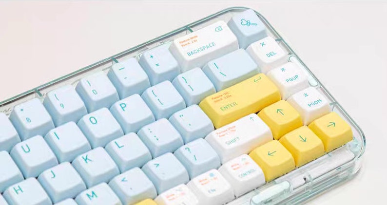 Kawaii Gaming Light Blue and Yellow Keycaps PBT 136 Set XDA Profile for ...