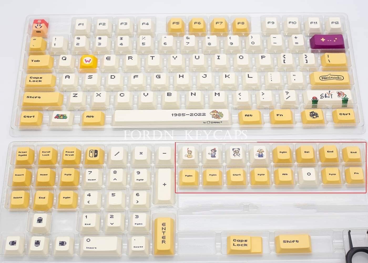 Kawaii Gaming 2 DESIGNS Mario Inspired Keycaps PBT 122 Set Cherry ...